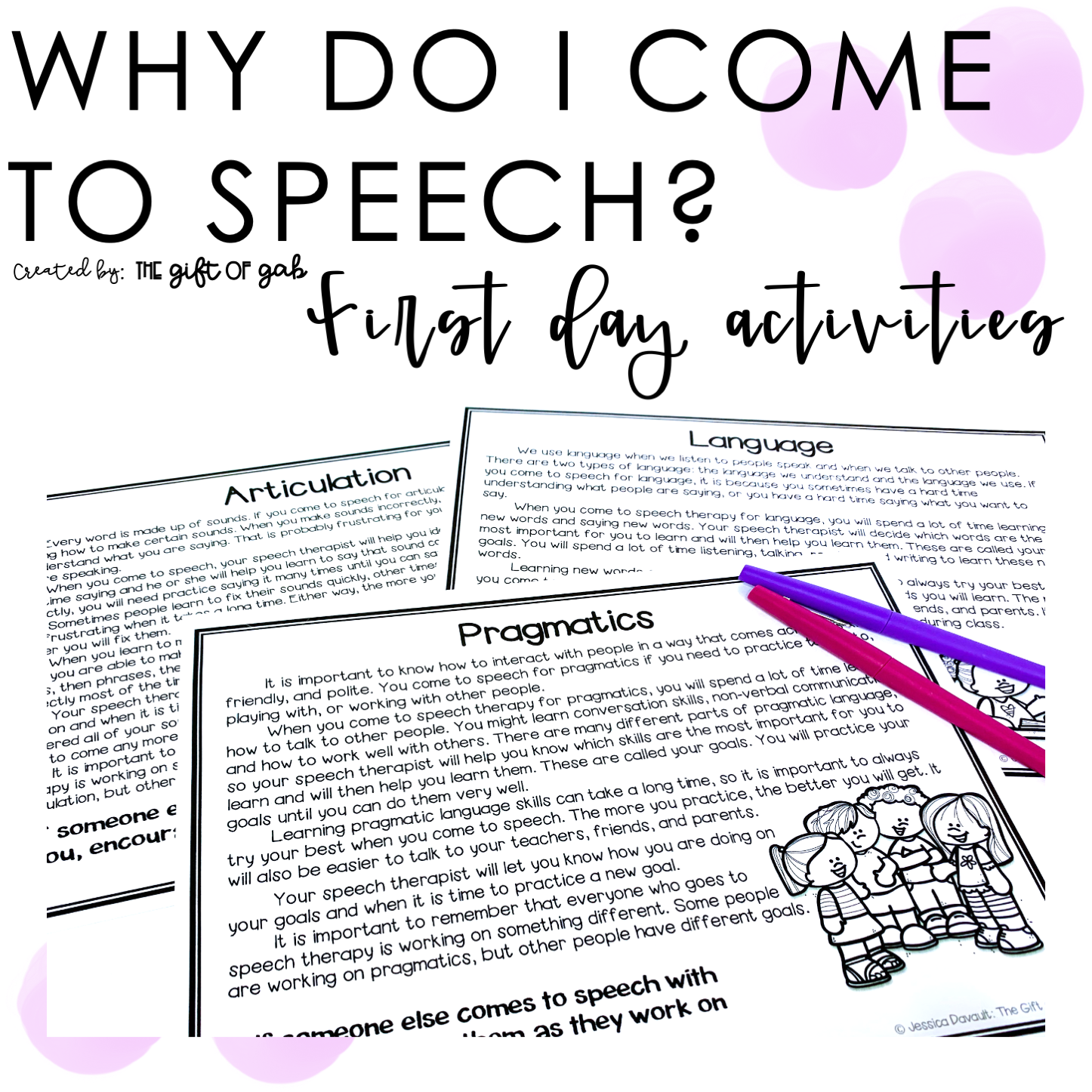 First Day Of Speech Therapy Activities The Gift Of Gab