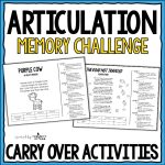 Using Memorization Activities to Help Articulation Students Carryover ...