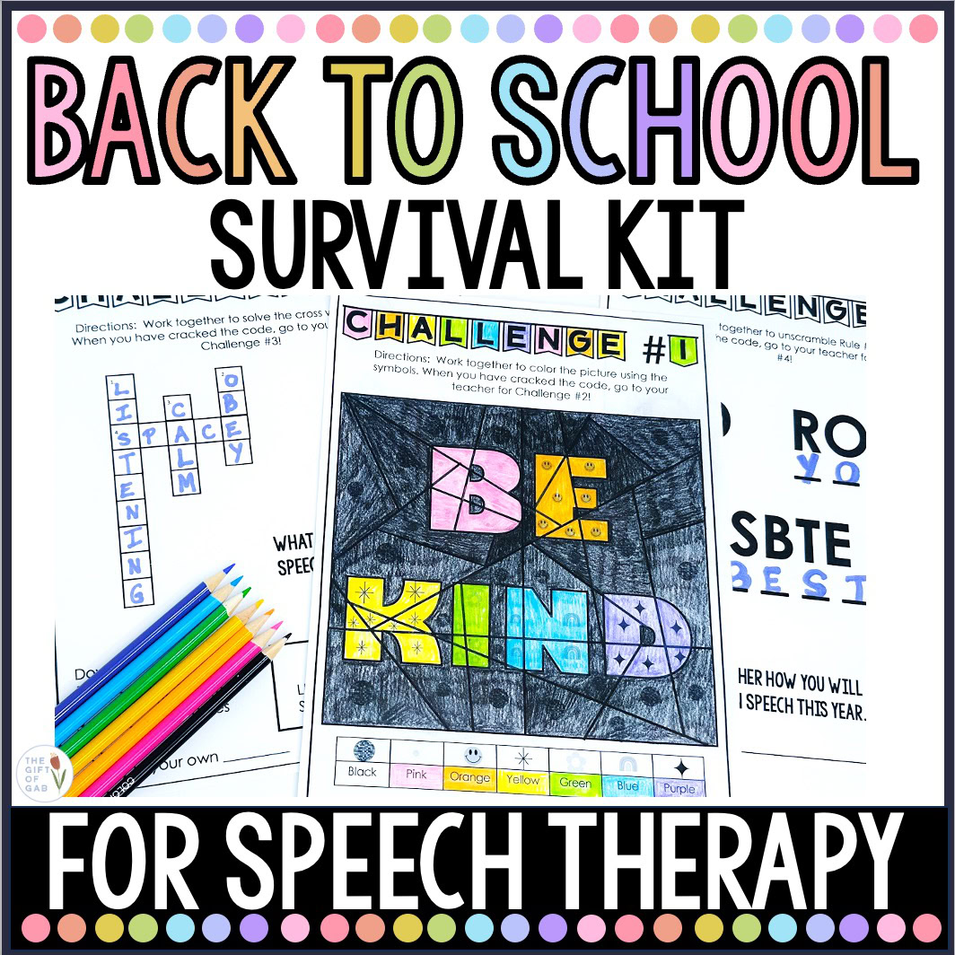 Your Back To School Speech Therapy Survival Kit - The Gift of Gab